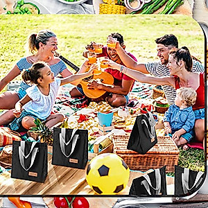 Yinkin 10 Pieces Insulated Lunch Bag Bulk Lunch Box Large Reusable Leakproof Tote Container with Aluminum Foil Employees Gift for Nurses Men Office Work School Beach Travel (Black)