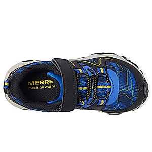 Merrell Trail Quest Hiking Shoe, Blue/Black/Yellow, 3 US Unisex Big Kid