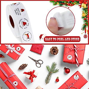 1000 Pieces Christmas Thank You for Your Order Stickers, 1 Inch Round Thank You Seal Stickers Christmas Thank You Labels Stickers for Business Boutiques Shop Wrapping Supplies (Hat)