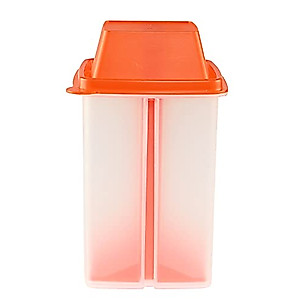HOME-X Pickle Storage Container, Straining Pickle Jar, Filter Insert, Sieve Food Saver Container, 7 ½” L x 4 ¼” W x 4 ¼” H, Orange