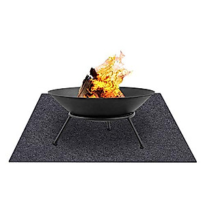 Fire Pit Mat—Stove fire mat，Retardant | Heat Resistant，Ember Mat and Grill mat，Absorbent Material， Protect Your Deck, Terrace, Lawn or Campground from Embers，Waterproof Backing，Washable (36"×36")
