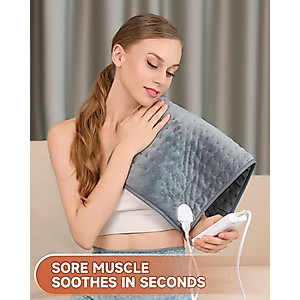 Heating Pad for Back Pain Relief, MAVOKIS Heating Pads for Cramps with Auto Shut Off Large, 6 Heat Settings Electric Heat Pad for Neck and Shoulder, 12" x 24", Moist Heat Option, Super Soft