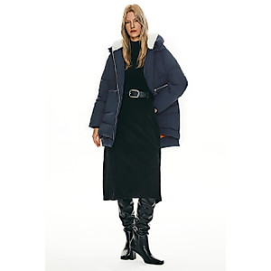 Orolay Women's Thickened Down Jacket (XL, Navy)