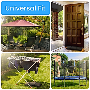 BaseMate Umbrella Base Weights | Outdoor Fillable Sand Bags for Weight | Weatherproof Patio Furniture Weights | 4 SandBags for 49 lb. | Arched Sand Bags to Hold Down Umbrella Stand & Outdoor Furniture