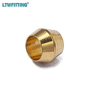 LTWFITTING Value Pack 3/16-InchOD Brass Compression Union,Sleeve Ferrule,Nut (Pack of 130)