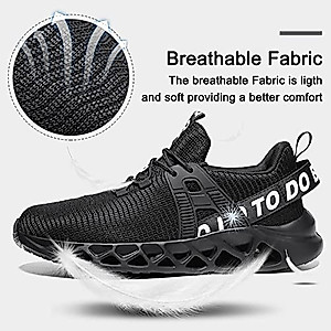 Steel Toe Shoes for Men Work Sneakers Indestructible Safety Shoes Men Lightweight Puncture Proof Shoes Slip on Breathable Industrial Construction Sneakers Black