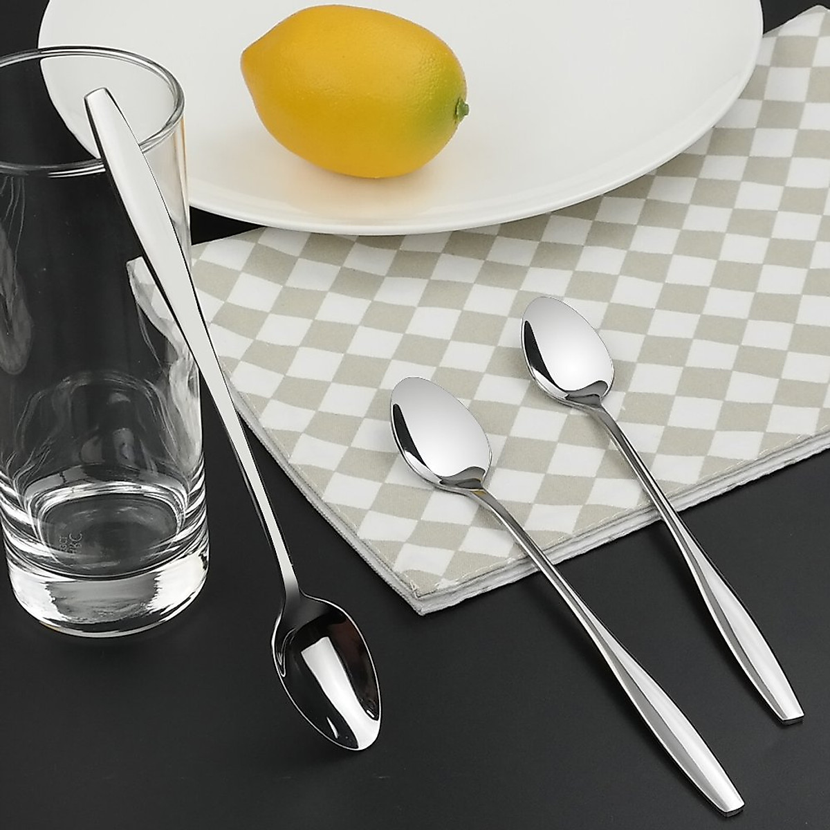 Ggbin 7.5-Inch Ice Tea Spoons, Stainless Steel Long Handle Stirring Spoons, 12 Pieces