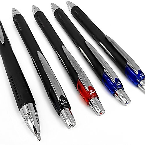 Uni-Ball - Jetstream SXN-210-1.0mm Retractable Rollerball Pen - Pack of 5 - [2 Black, 2 Blue, 1 Red]