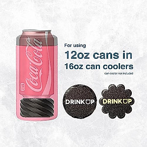 DrinkUp (2 Pack) 12oz Can Adapter for 16oz Can Coolers - For YETI MiiR CamelBak RTIC 16oz Can Cooler, Colster or Insulator for Tallboys - Spacer Extension for 16oz Can coolers use 12oz cans in them.