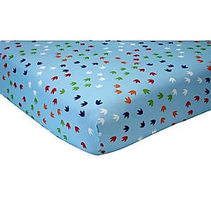 JUSTSWAG Monond SPPRANDOM Garanimals Dino-Mite Dinosaurs 4-Piece Toddler Bedding Set, Blue and Red Comforter Set for Boys