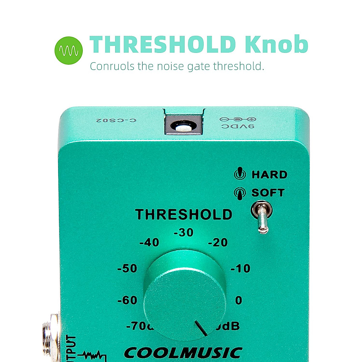 COOLMUSIC C-CS02 Noise Guitar Effect Pedal, Noise Killer Guitar Pedal Noise Suppressor Effect 2 Modes for Electric Guitar and Bass True Bypass