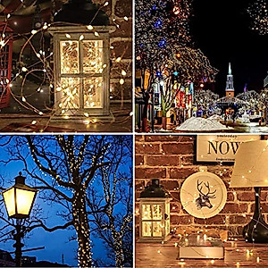 Extra-Long 2-Pack Each 72FT 200 LED Solar String Lights Outdoor Waterproof, Super Bright Solar Outdoor Lights with 8 Lighting Modes, Solar Fairy Lights for Tree Garden Patio Xmas Party (Warm White)