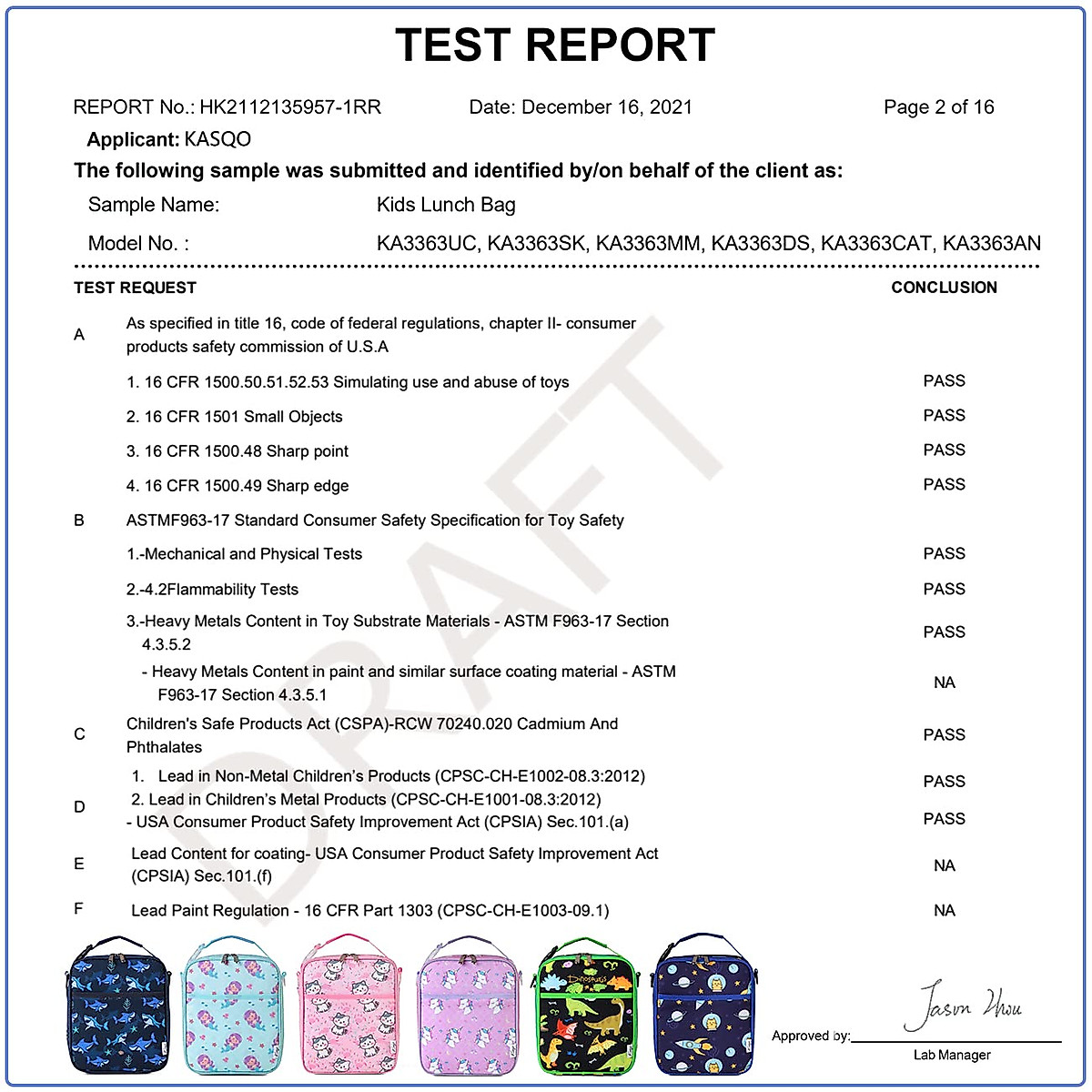 Kasqo Lunch Box Bag for Girls, Insulated Cute Lunch Bag with Shoulder strap Water Bottle Holder Mini Cooler Thermal Meal Tote Kit for Kids, Pink Kitten