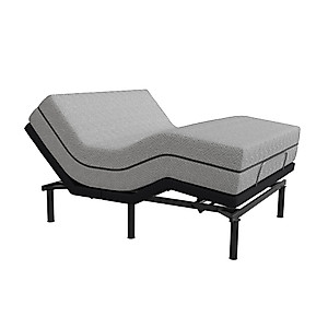 Blissful Nights e4 Full Adjustable Bed Base Frame with 14" Soft Gel Infused Memory Foam Mattress