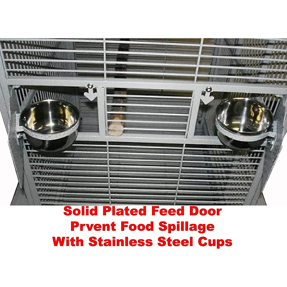 4-Size/2-Color; Extra Large Elegant Durable Play Top Bird Cage Parrot Finch Macaw Cockatoo Bird Wrought Iron Cage (White-Vein)