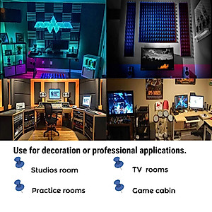 Acoustic Sound Foam Panels, 2" X 12" X 12" Soundproof Wall Panels For Bedroom Soundproofing Treatment Studio Wall Padding Sound Absorbing Pyramid Acoustic Treatment (24 PACK, Black+Grey)