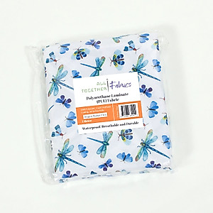 Polyurethane Laminate (PUL) Pre-Cut Fabric by The Meter. Waterproof and Breathable. Perfect for Cloth Diapers and Similar Projects. 1 Meter, Dragon-Butterflies