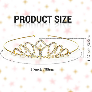 Haull 16 Pieces Girls Colorful Crystal Rhinestone Tiara Headband Princess Crown for Birthday Parties, Hair Styling, School Activities, Festival Celebrations