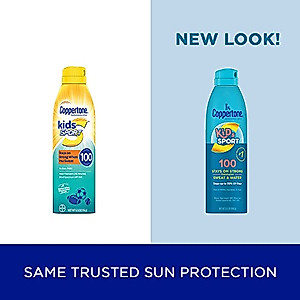 Coppertone SPORT Kids Sunscreen Spray SPF 100, Water Resistant, Continuous Spray Sunscreen for Kids, Broad Spectrum Sunscreen SPF 100, 5.5 Oz Spray