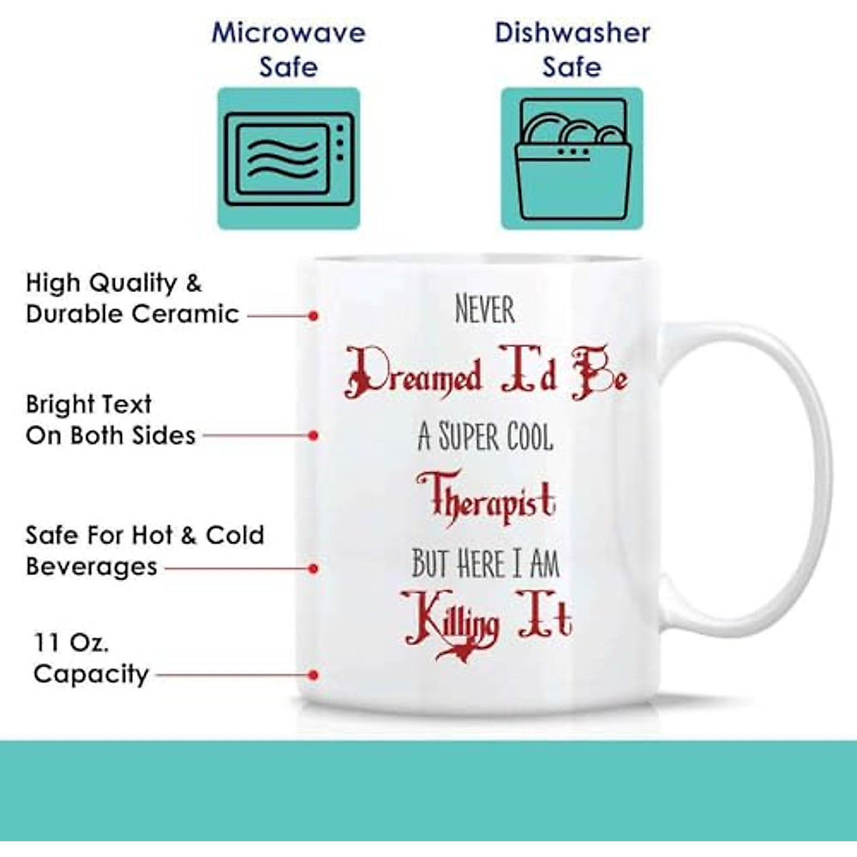Inspiring Killing It Gifts for Therapists, an Ideal Birthday Present for a Sister - Grey Multicolor Unisex Sweat 11 Oz White Ceramic Coffee Mug