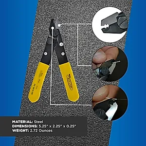 Miller FO 103-D Series Dual Hole Fiber Optic Stripper for Working Technicians, Electricians, and Installers, V-Shaped Opening, Safe Cable Tool, Easily Portable Wire Stripper, 2.72 Ounces