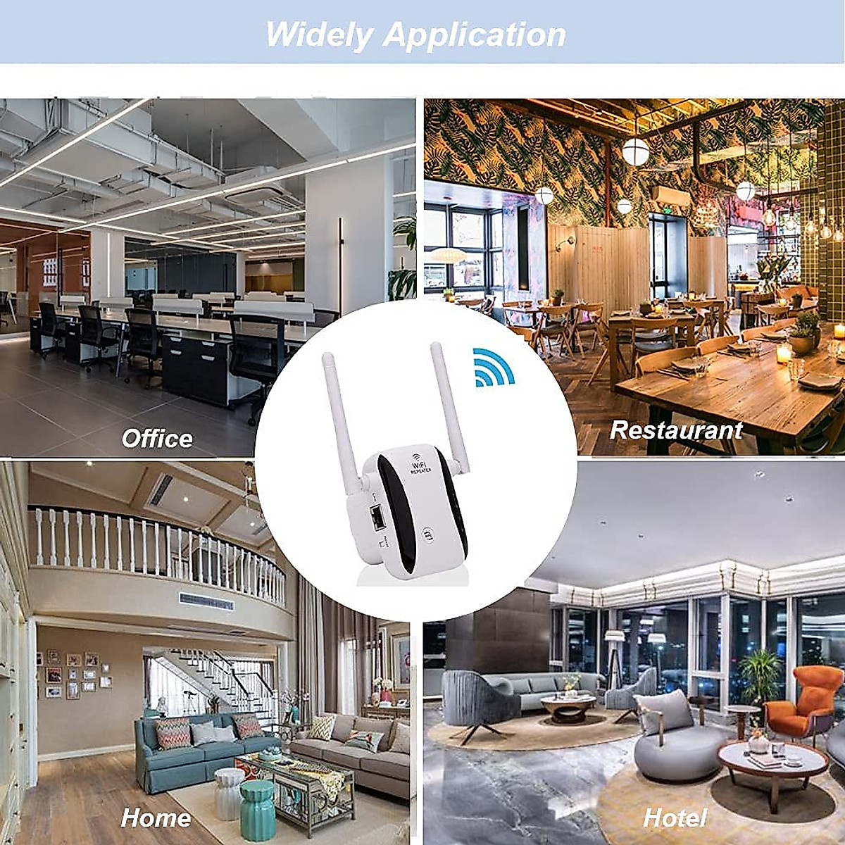 Booster WiFi Range Extender, WiFi Repeater Up to 300 Mbps, Internet Signal Booster 2.4G Network with Integrated Antennas LAN Port, Wireless Router Signal Booster Amplifier Supports Repeater/AP