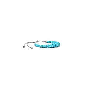 Natural Sleeping Beauty Turquoise Sterling Silver Graduated Bead Slider Bracelet 10inch,Turquoise Beaded Bracelet,Turquoise Jewelry, Silver Bracelet, Blue, 10 Inch