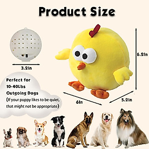Interactive Dog Toys, Squeaky Dog Toys, Bouncing Interactive Dogs Ball for Boredom, Durable Chewing Chicken Stuffed Animal Plush Toy, Active Self Moving Ball with Music, Rechargeable & Washable