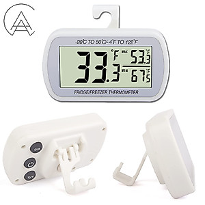 AEVETE 8 Pack Waterproof Digital Refrigerator Thermometer Large LCD, Freezer Room Thermometer with Magnetic Back, No Frills Easy to Read