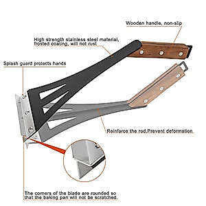 Vidor Heavy Duty Griddle Scraper,Grill Scraper Set with Wooden Handle and 2 Replacement Blades for Griddle, BBQ Racks, Flat Top Cookers.Black