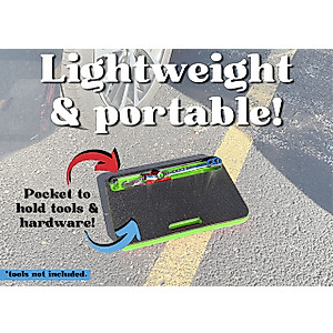 Polar Whale 4 Portable Knee Cushions Green and Black with Tool Pocket for Home Garden Work Automotive Workshop More Durable Thick Comfortable High Density Waterproof Foam 15 x 10 Inches Kneeling Pad