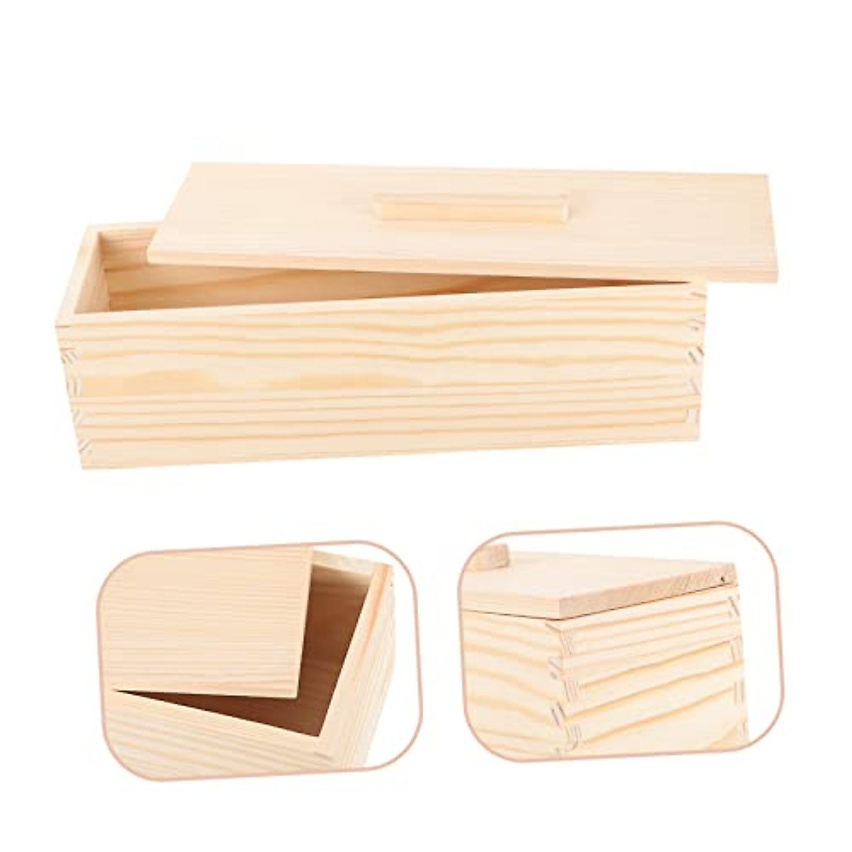 HAKIDZEL toast mold unfinished treasure chest wood bread container kitchen loaf pan nonstick bread pan wood bread bin soap container toast DIY baking mold wooden with cover baking tools