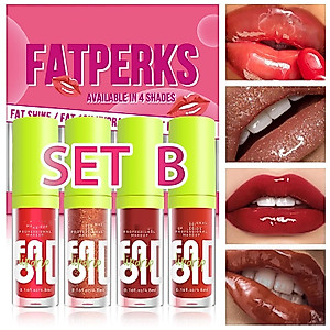 MAEPEOR Lip Gloss Set 4 Colors Ultra-Hydrating Moisturizing Glossy Lipgloss Kit Non-Sticky Long Lasting Nourishing Lip Oil with Big Brush Head （Color 0401 (Color M0402)