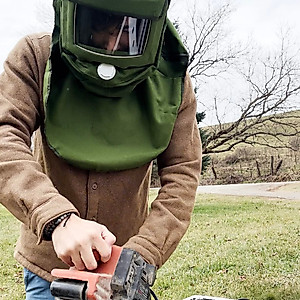 CKLT Sand Blasting Hood Cap, Canvas Shawl Sandblaster Protective Gear Mask Anti-dust Hood for Spraying Sanding Cutting, DIY Painting Woodworking Protection