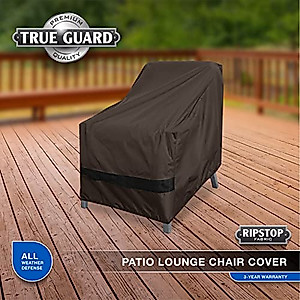 True Guard Water Resistant Heavy Duty Patio Furniture Covers, Fade/Stain/UV Resistant for Outdoor Patio Furniture, 600D Rip-Stop, Dark Brown