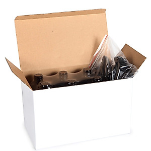 Vivaplex, 6, Large, 16 oz, Empty, Amber Glass Spray Bottles with Black Trigger Sprayers