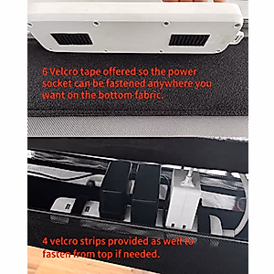 VWINDESK Under Desk 23.5 Inch Mesh Fabric Cable Management Tray, Power Cable Holder, Cord Organizer, Make Wire Tidy for Height Adjustable Desk, Black