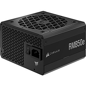 Corsair RM850e Fully Modular Low-Noise ATX Power Supply (Dual EPS12V Connectors, 105°C-Rated Capacitors, 80 Plus Gold Efficiency, Modern Standby Support), Black