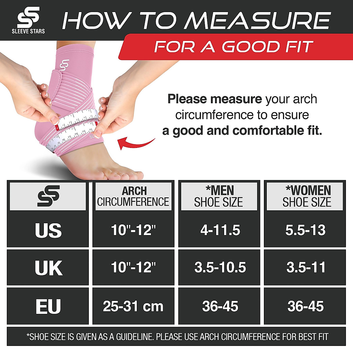 Sleeve Stars Ankle Brace for Sprained Ankle, Plantar Fasciitis Relief Ankle Support for Men and Women, Ankle Compression Sleeve w/ Strap (Single/Baby Pink)