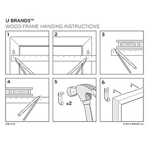 U Brands Magnetic Dry-Erase Board, 24 X 18 Inches, Black Wood Frame