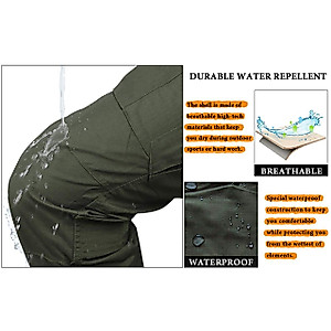 TRGPSG Men's Hiking Pants, Outdoor Lightweight Travel Pants Cargo Pants Work Pants for Men WG4F ArmyGreen 34