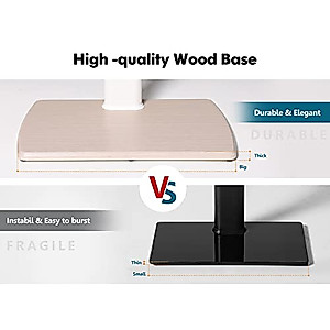 FITUEYES TV Stand for 32 39 40 43 49 50 55 60 65 70 Inch TVs Tall Floor TV Stands with Sturdy Wood Base Universal Corner Stand for Flat Panel Screen TVs Height Adjustable Shelves White