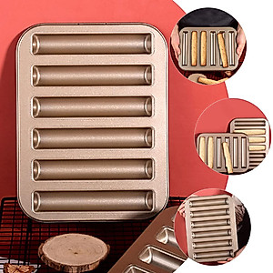 LIFKOME Biscuit Stick Baking Tray Carbon Steel Breadstick Biscotti Ladyfinger Small Muffin Cupcake Tin Tray