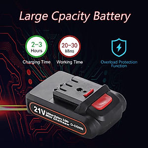 Mini Chainsaw, O-CONN 4 Inch Cordless Handheld Electric Chainsaw with 2 Batteries and 2 Chains, Battery Powered Portable Small Chain Saw with Safety Lock, for Tree Trimming Branch Wood Cutting