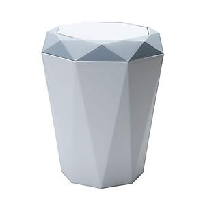 Forart Round Swing Lid Trash Can Wastebasket Garbage Container Bin Swing Top Trash Can Portable Trash Can with Swing Lid for Bathrooms, Kitchens, Home Offices