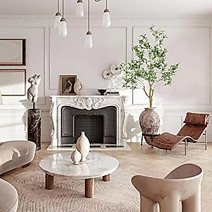 Nafresh Tall Faux Olive Tree，7ft（84in） Realistic Potted Silk Artificial Indoor with Green Leaves and Big Fruits for Home Office Living Room Bedroom Stairs Foyer Decor.