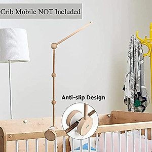 Yimisya Wooden Baby Crib Arm - Anti-Slip Crib Mobile Bed Bell Holder Arm DIY Mobile Hanger Kit for Crib & Nursery Decor
