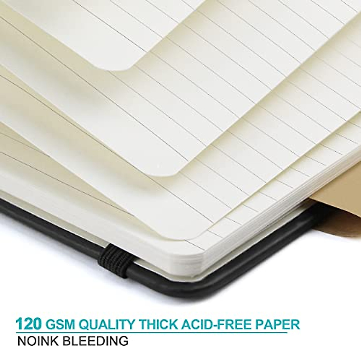 Classic Notebooks Lined Hardcover 2 Pcs A5 Hardcover Faux Leather Notebooks Premium PU Leather 120 GSM Quality Thick Paper 5 x 8.25 Inches Journal Notebook for Work & School 2 Black