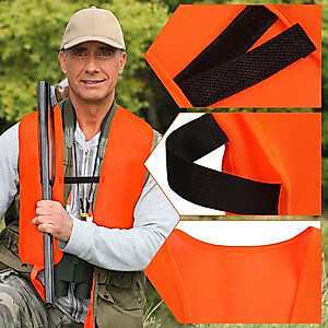 Chuarry 5 Pcs Blaze Orange Hunting Vest Adult Unisex Safety Hunting Vest Outdoor Orange Safety Hunting Vest for Men High Visibility Vest Unisex Adult Women Outdoor, Medium