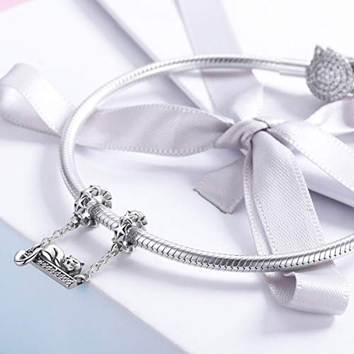 925 Sterling Silver Charms Love Animal Charm Beads for Pandora Unicorn Charms Bracelets Spaced Beads Bracelets for Women Charm Bracelets (Lovely Cat Charms)